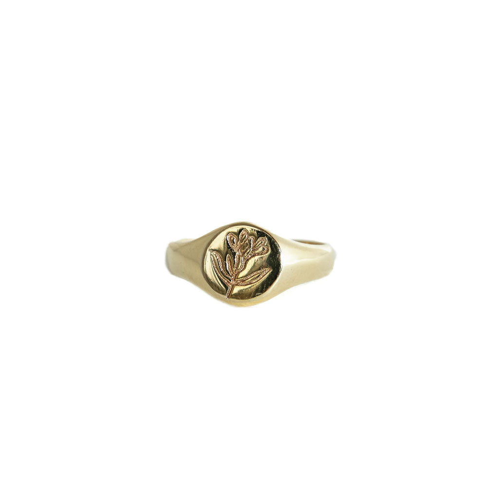 Signet Flower Ring Gold – MIMI ET TOI